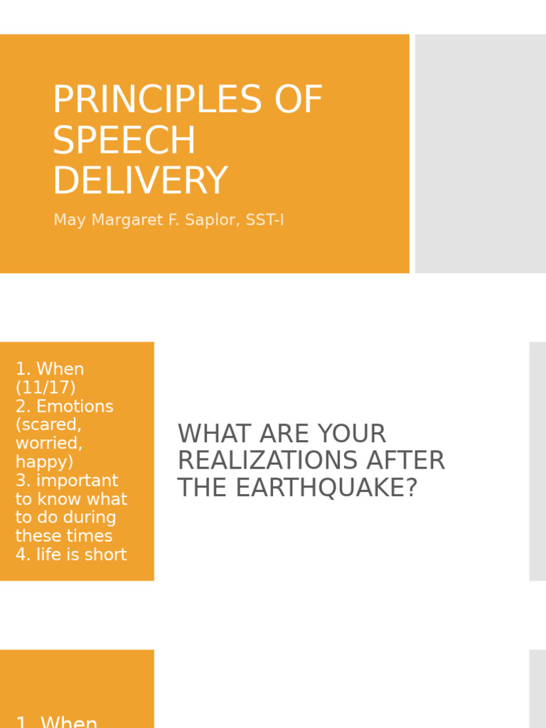 Speech Delivery Techniques Guide | PDF | Nonverbal Communication ...