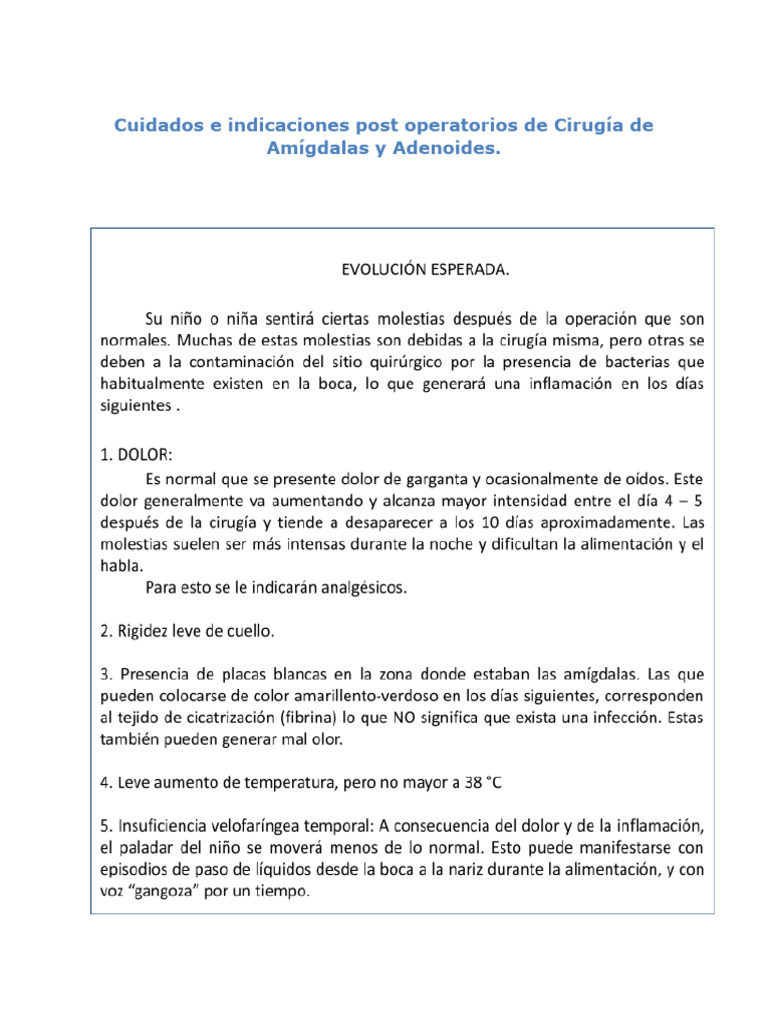 Copia de Copia de Cuidados e Indicaciones Post Operatorios de Cirugía ...