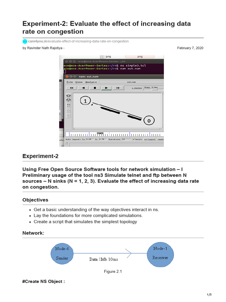 care4you.in-Experiment-2 Evaluate the effect of increasing data rate on congestion | PDF ...
