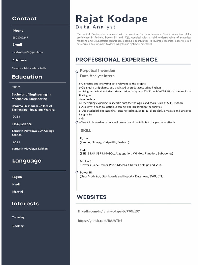 Black White Minimalist CV Resume | PDF