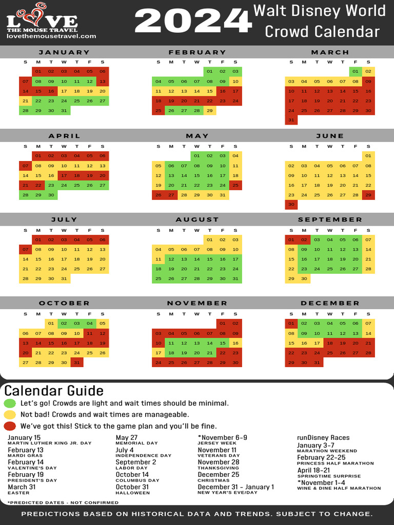 2024 Love The Mouse Travel Official Crowd Calendar | PDF