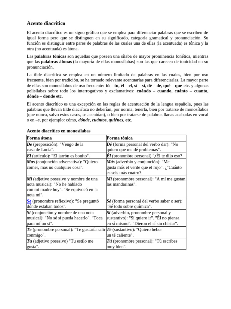 Course Language - Spanish - Acento Diacrítico | PDF | Tipología ...