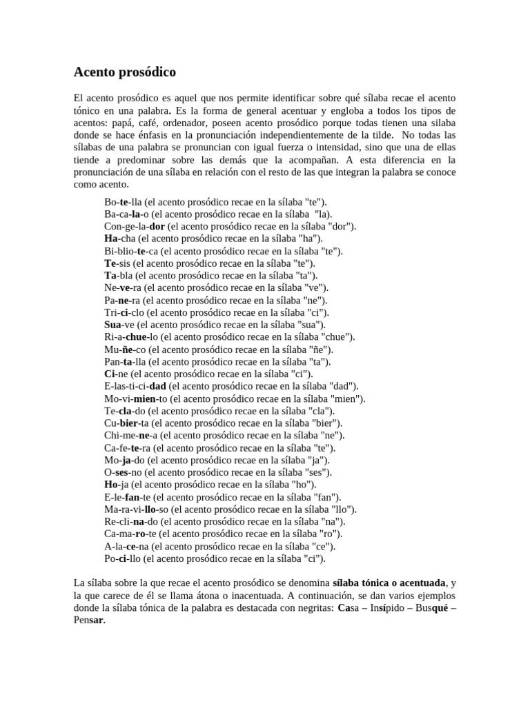 Guía del Acento Prosódico | PDF | Voz humana | Lingüística