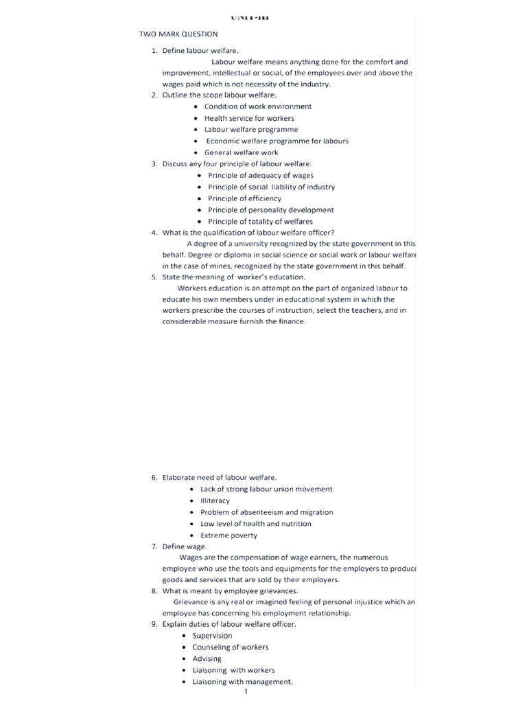 Unit 3 Two Marks Strategic Human Resource Management | PDF