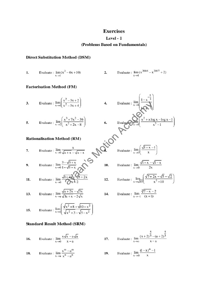 DPP 1 (Limits) | PDF