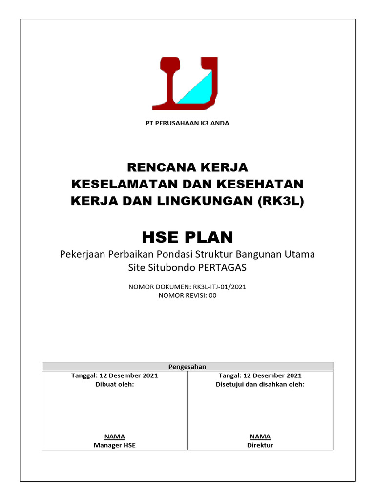 Rencana Kerja HSE Konstruksi 2021 | PDF