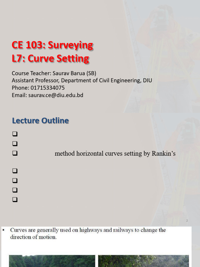 Surveying: Horizontal Curve Setting Techniques | PDF