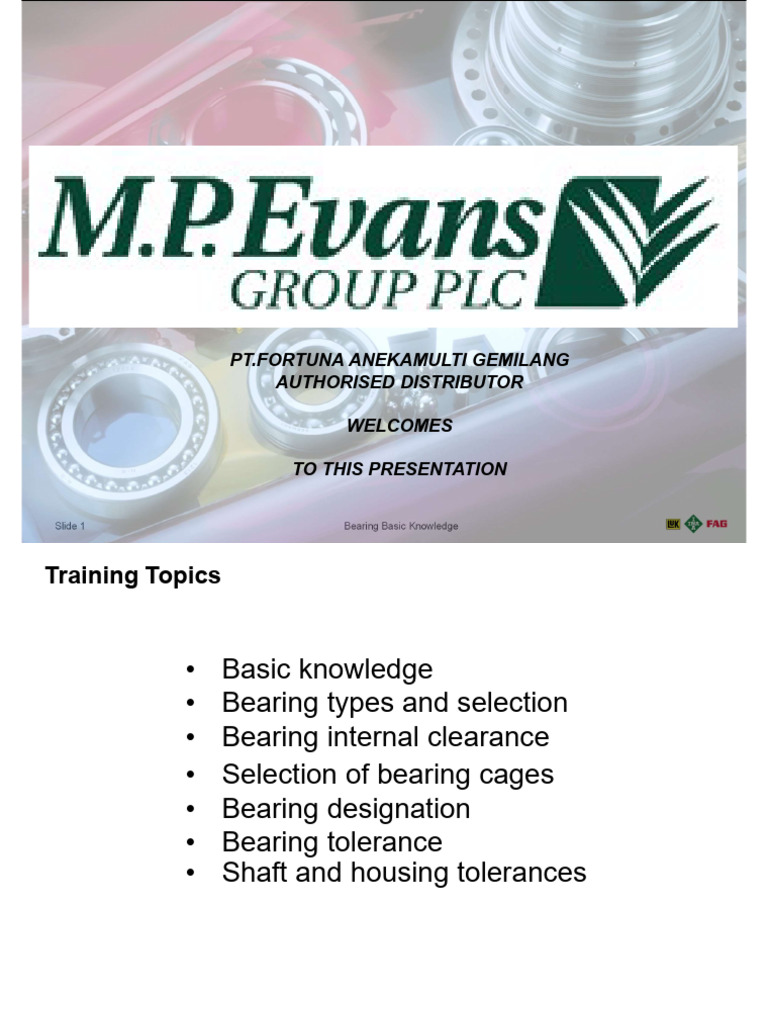 Basic Bearing Compiled - Evans | PDF | Bearing (Mechanical) | Engineering Tolerance