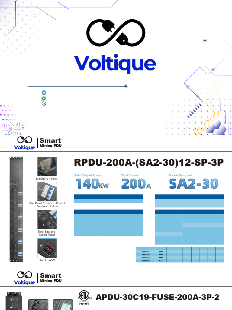 Mining PDU Product Specifications | PDF | Mains Electricity | Ac Power ...