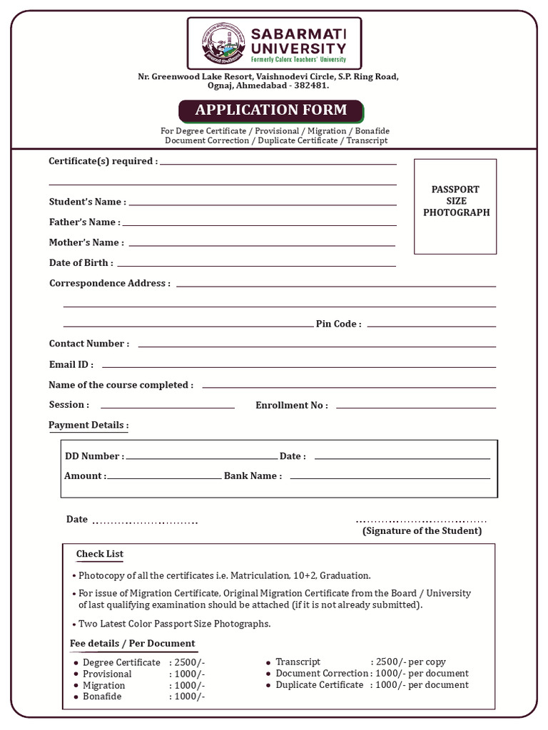 DC Application Form Requirements | PDF