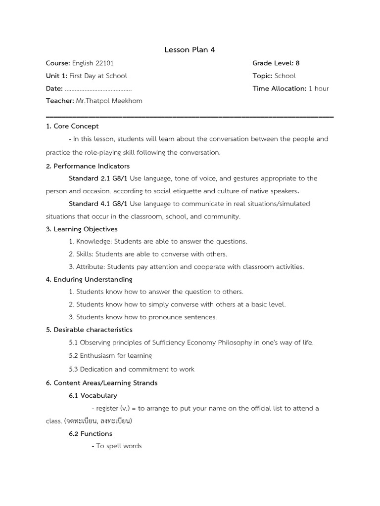 Unit1-lesson 4 | PDF | Procedural Knowledge | Teachers
