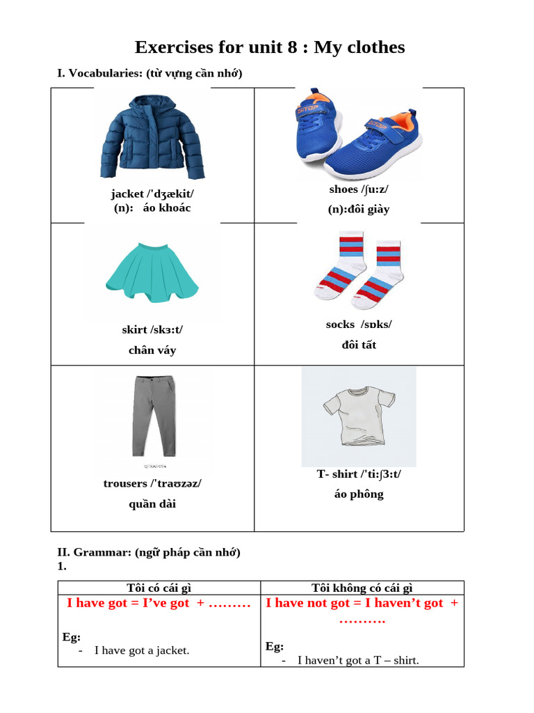 Exercises For Unit 8 | PDF