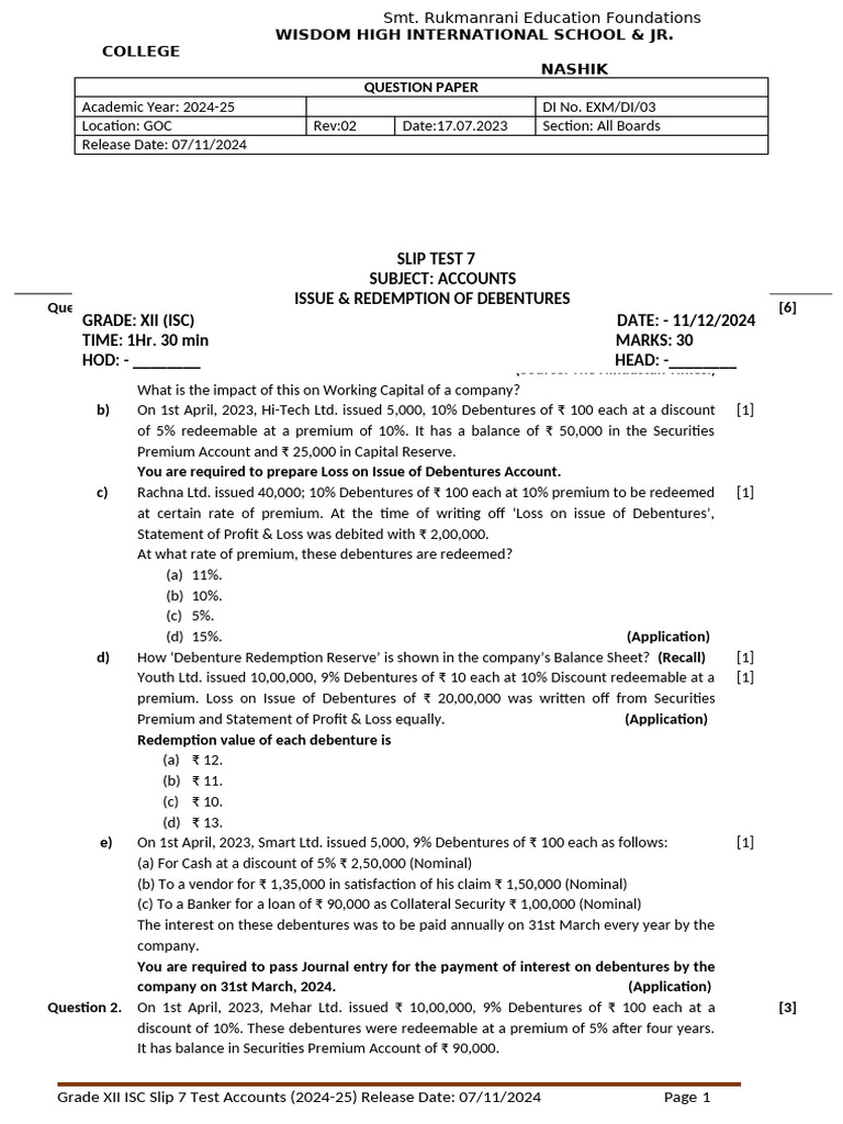 Debenture Issue and Redemption Guide | PDF | Interest | Securities ...