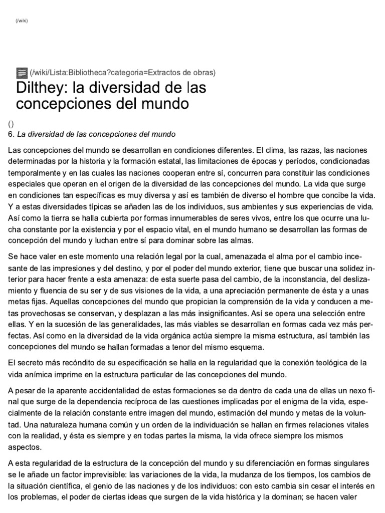 Dilthey_ la diversidad de las concepciones del mundo - Encyclopaedia ...
