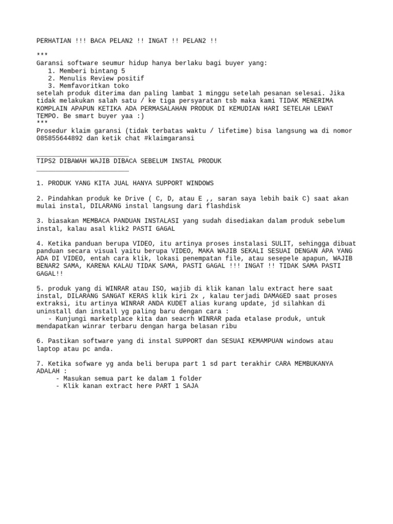 PANDUAN DASAR - BACA DULU !!! | PDF