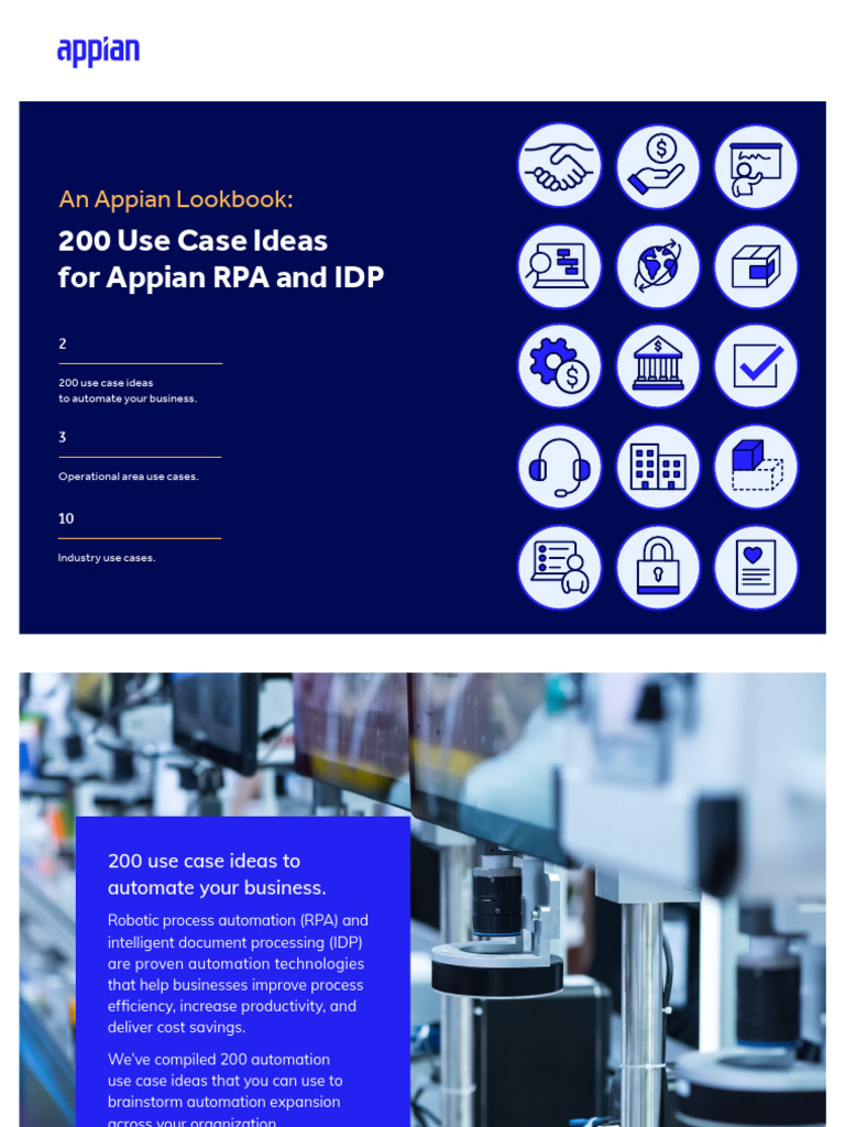 Ebook 200 Appian RPA and IDP Use Case Ideas - EN | PDF | Business