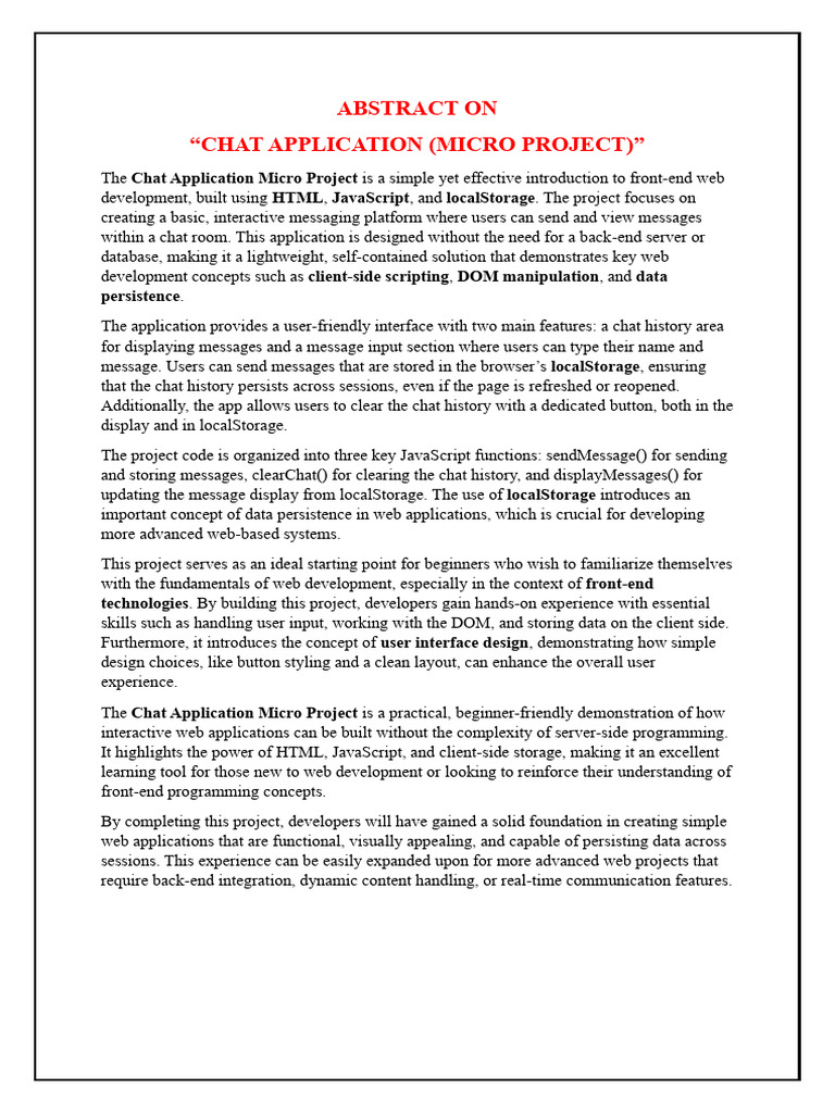 Micro Project Abstract 1 | PDF | World Wide Web | Internet & Web
