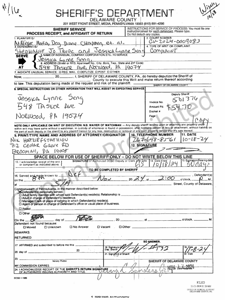 Delaware County Sheriff Service Guide | PDF | Legal Documents | Legal ...