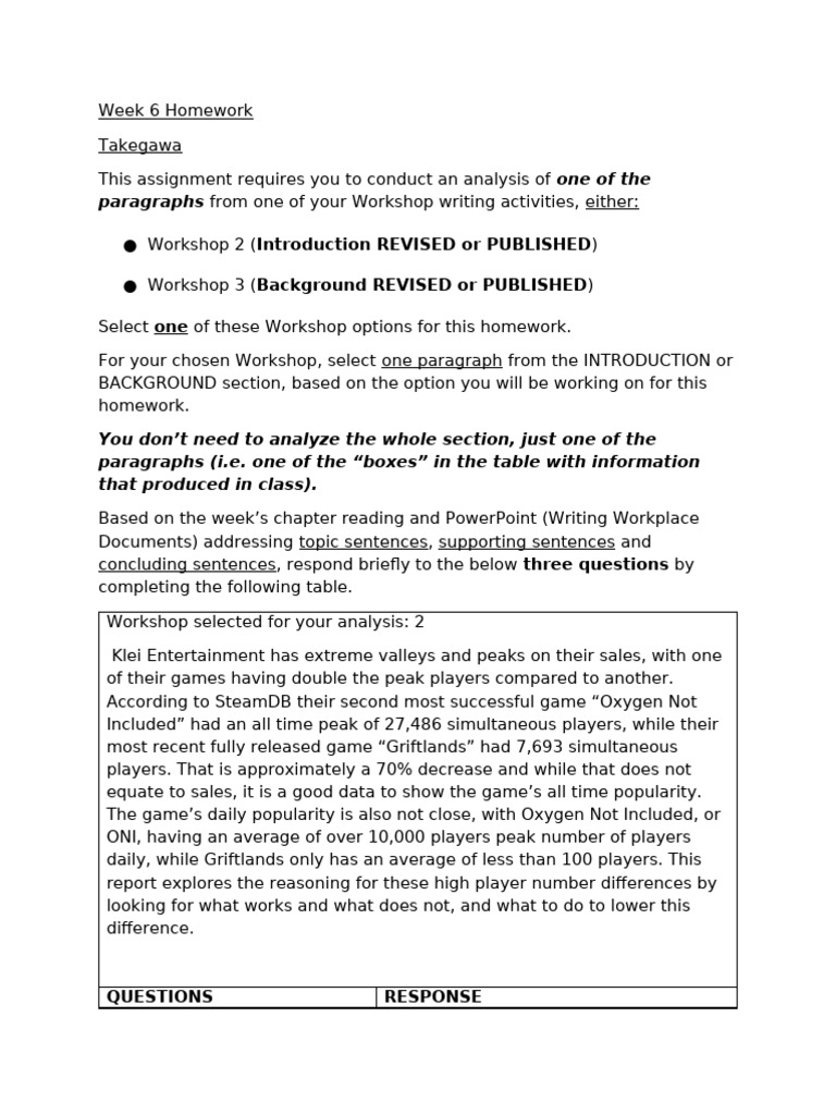 Week 6 Homework Takegawa | PDF