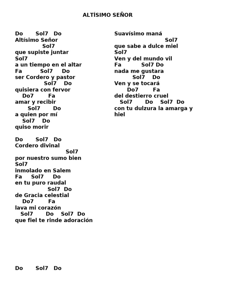 Altísimo Señor | PDF