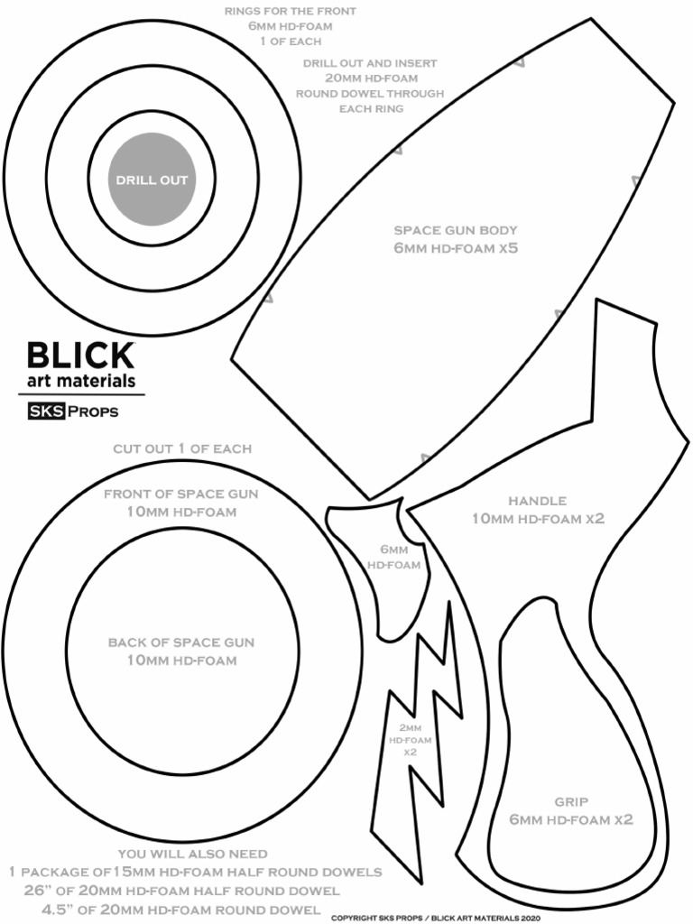 Retro Space Gun Template | PDF