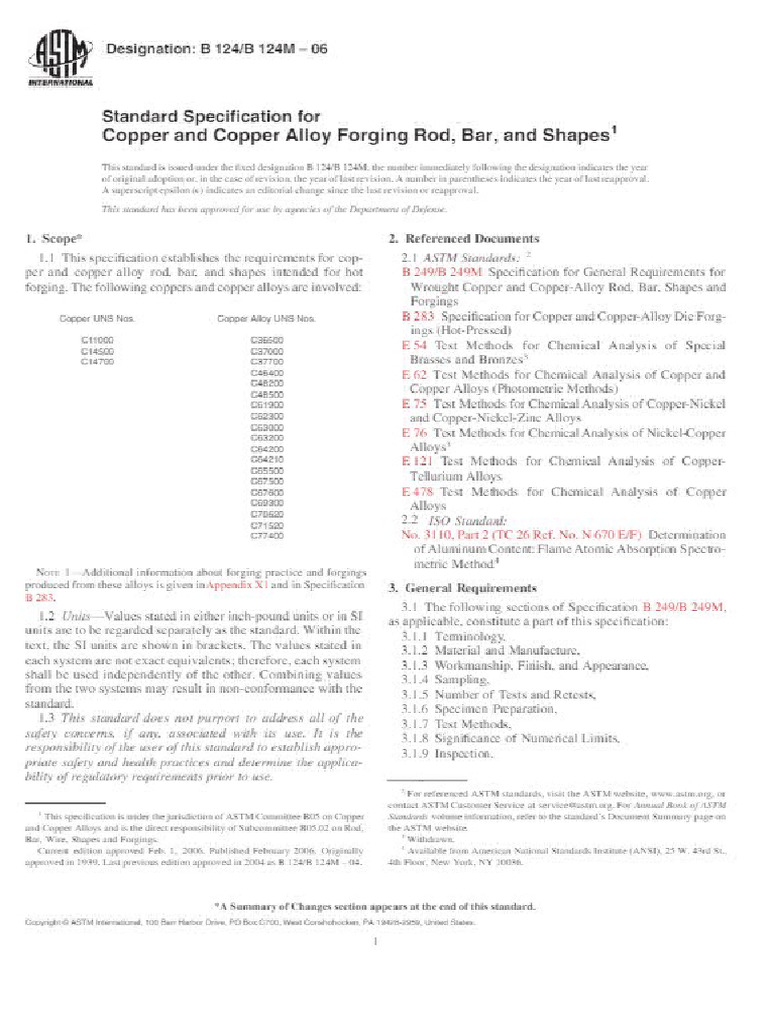 ASTM B124 | PDF