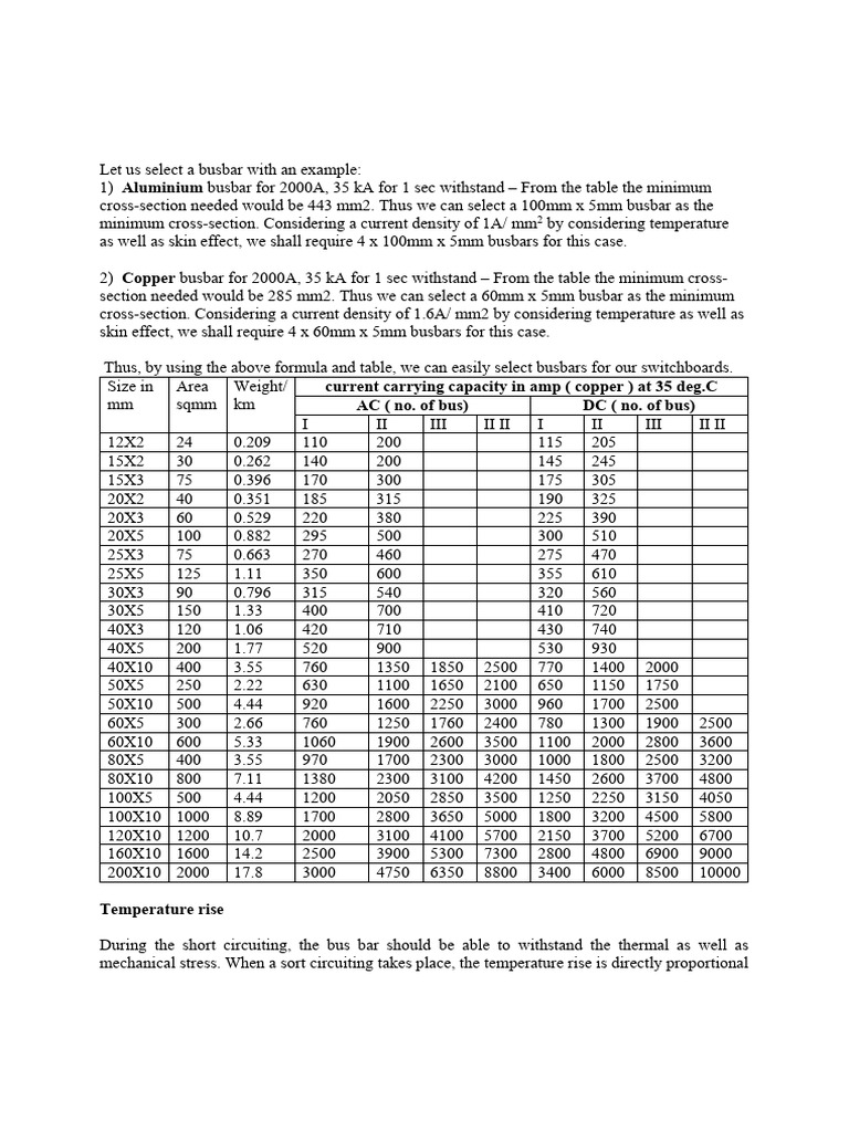 Busbar Size Calculation 5 | PDF | Electromagnetism | Building Engineering
