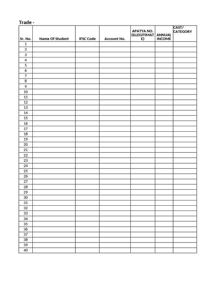 Bank Details Formate | PDF