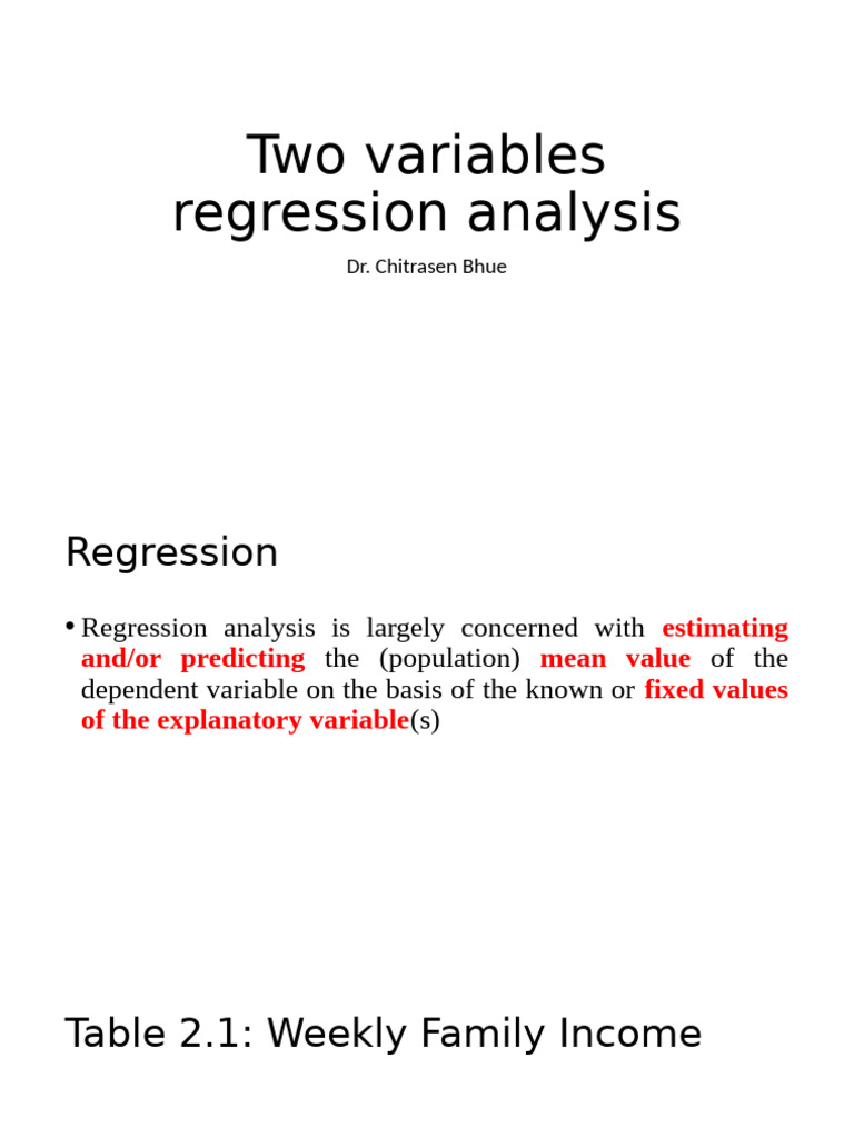 Two Variable Regression Model | PDF | Linear Regression | Dependent And Independent Variables