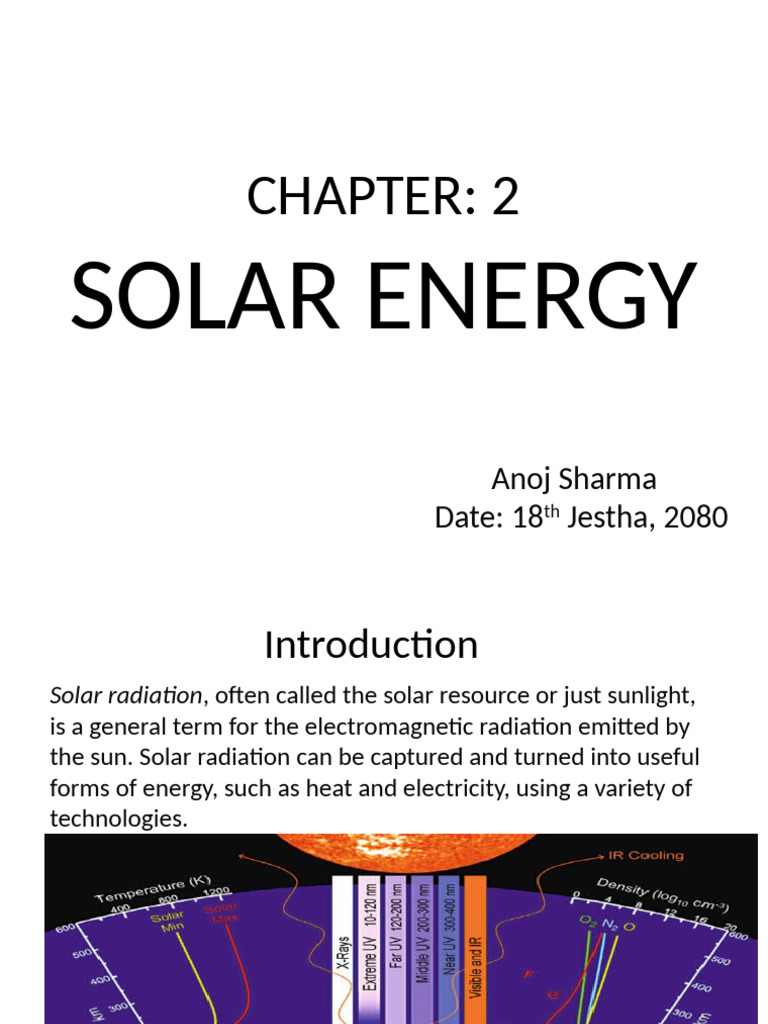 2.1 Availability and Distribution of Solar Radiation (1) (1) | PDF ...