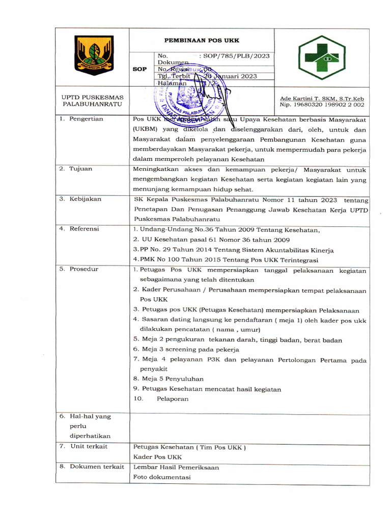 Sop Pembinaan Pos Ukk | PDF