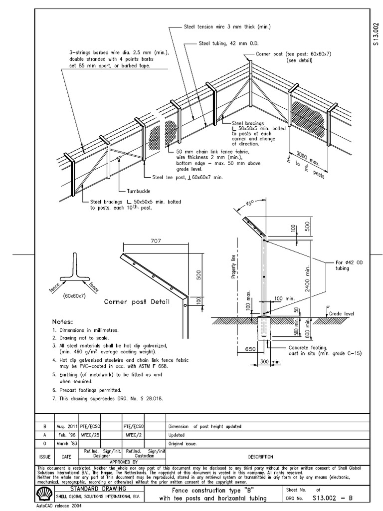 000 2011-08 Fence Construction Type-B With Tee Postes and Horizontal ...