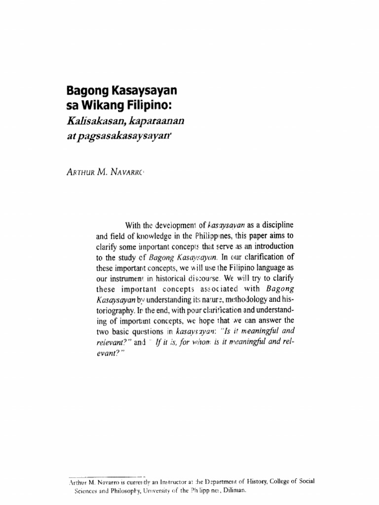Ang Bagong Kasaysayan Sa Wikang Filipino | PDF