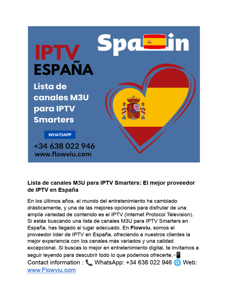 Listas M3U para IPTV Smarters en España | PDF | Televisión | Internet