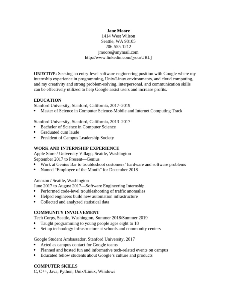 Software Engineer Pdf