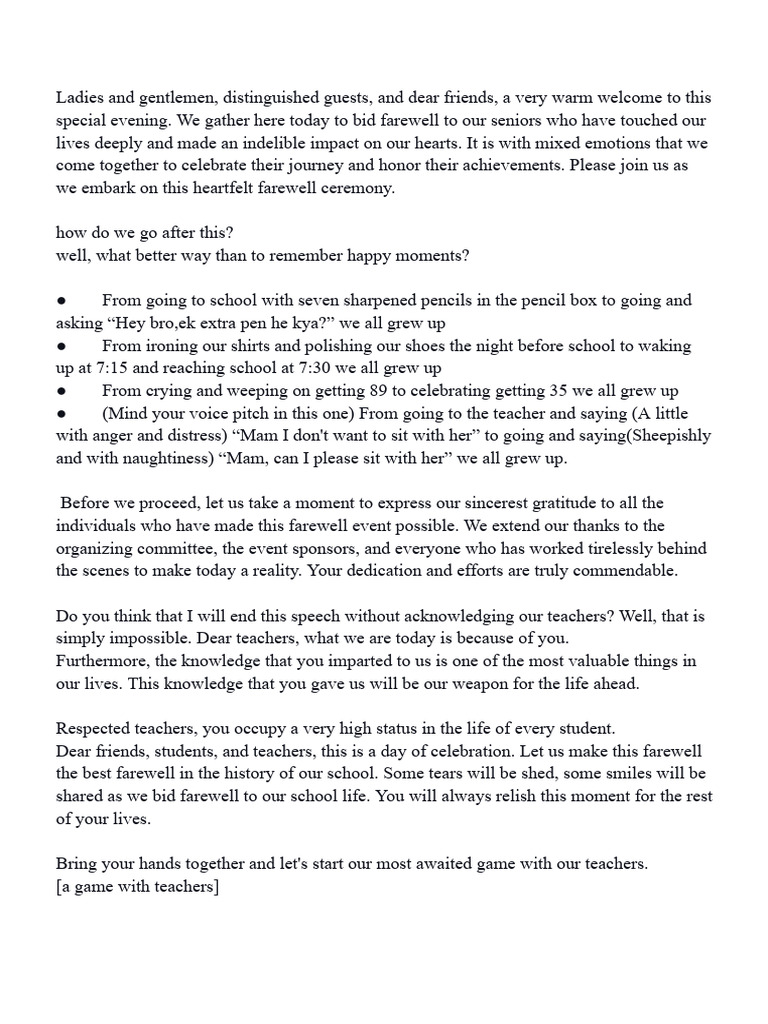 farewell script draft | PDF