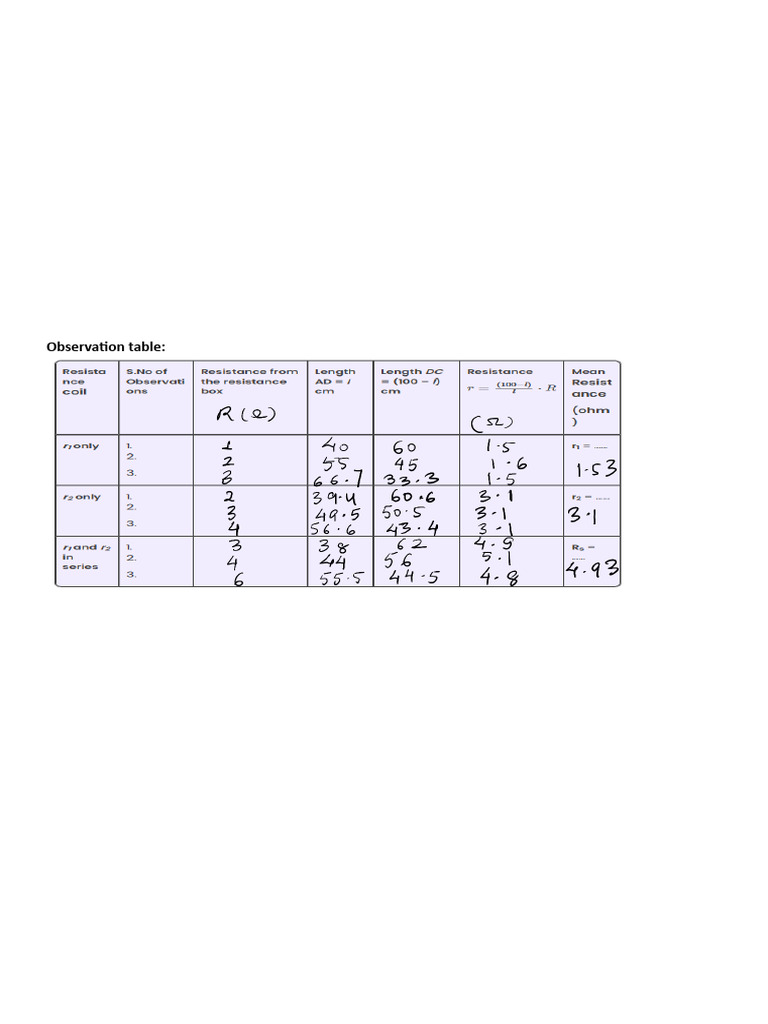 Series Meter Bridge Readings | PDF