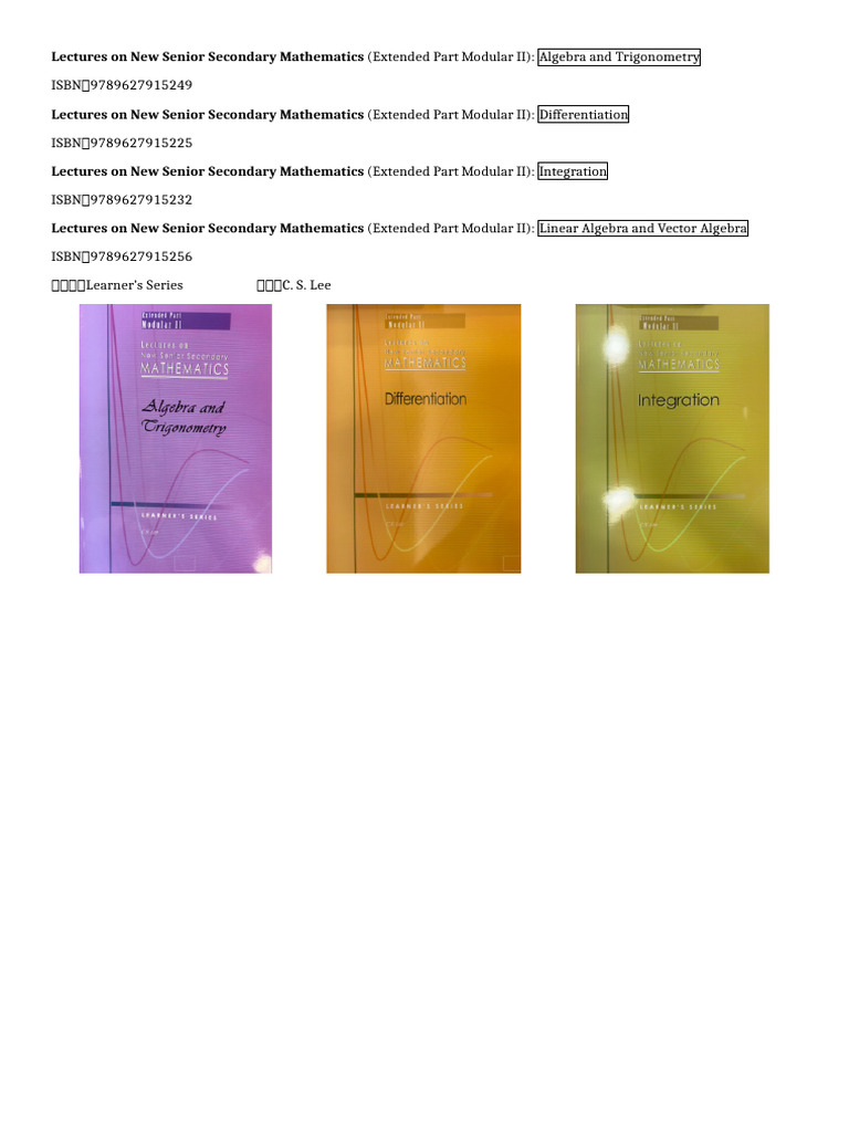 Senior Secondary Math Lectures Series | PDF