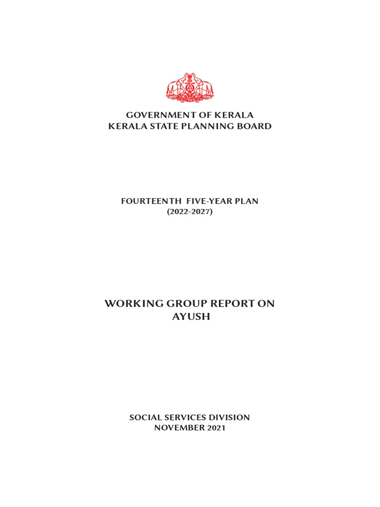 Kerala's AYUSH Five-Year Plan Report | PDF | Health Sciences | Medicine