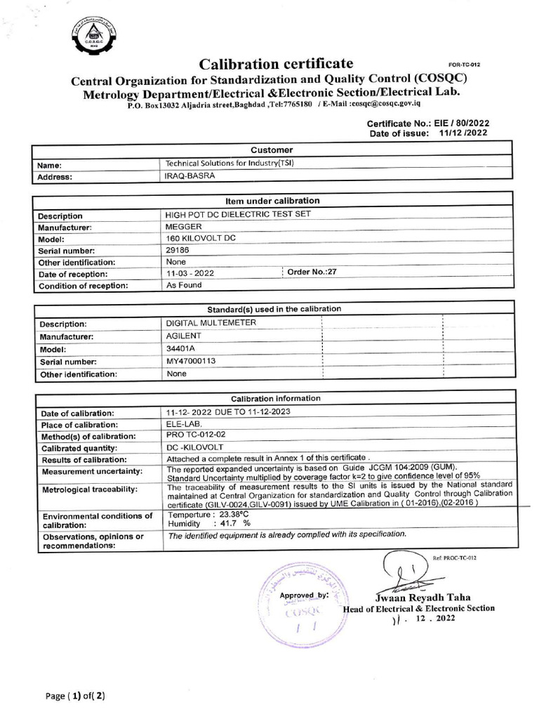 ATT-1 Megger Hi-pot DC Dielectric Test Set | PDF