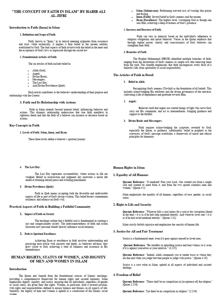 Islamic Studies Notes Print | PDF | Faith | Hadith