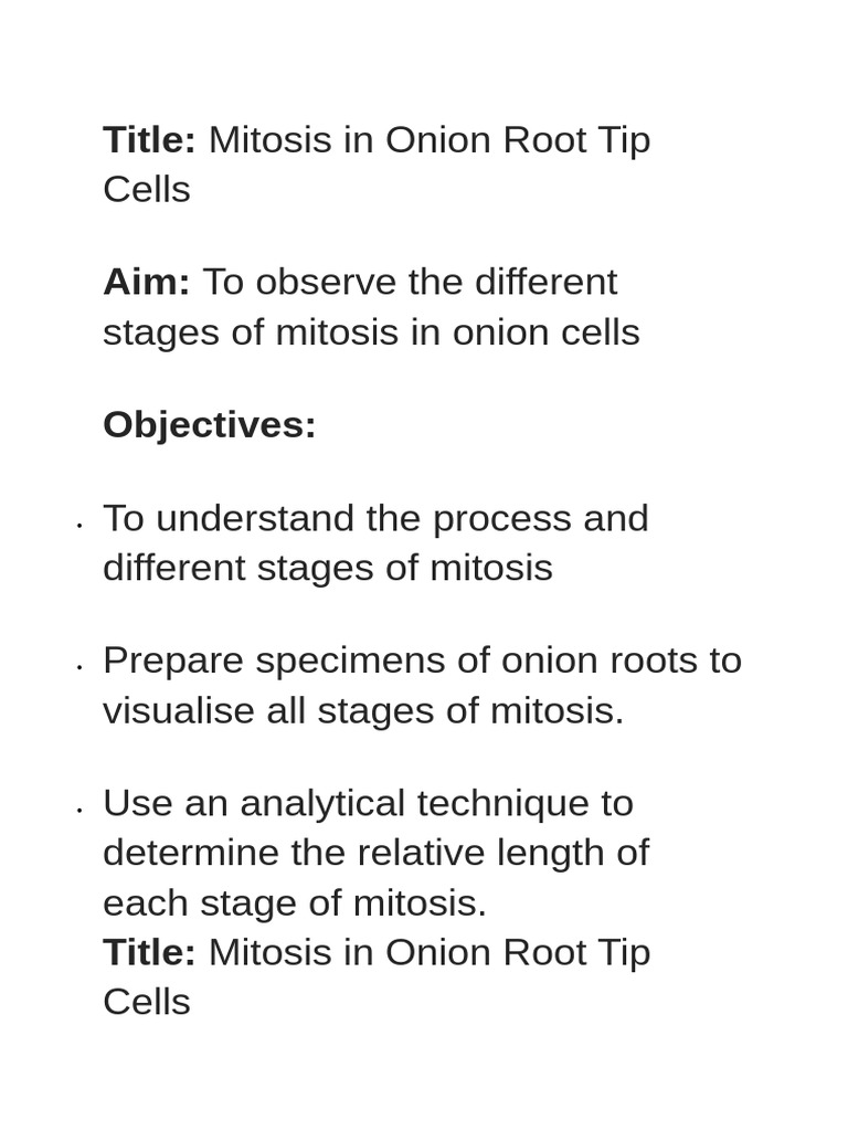 Bio project | PDF | Mitosis | Cell Biology