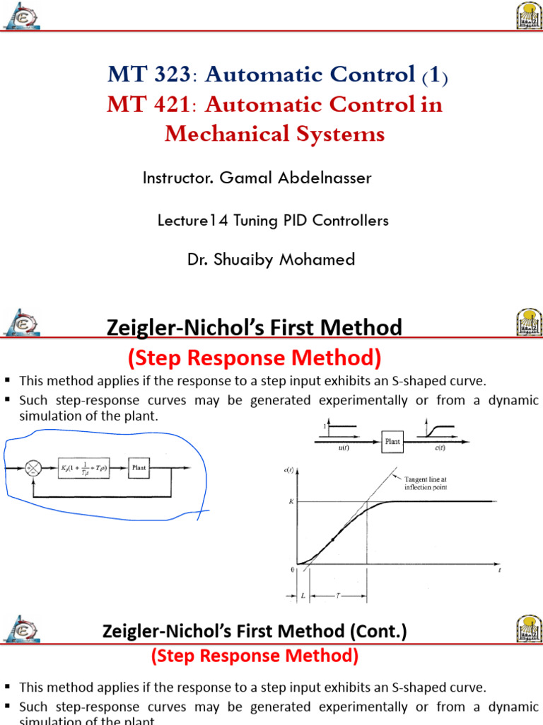 Lec 14 Tuning PID Controllers | PDF | Control Theory | Oscillation