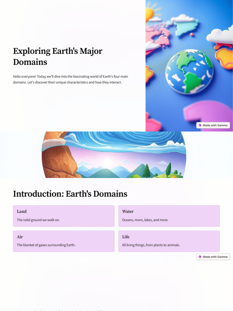 Earth's Four Major Domains Explained | PDF