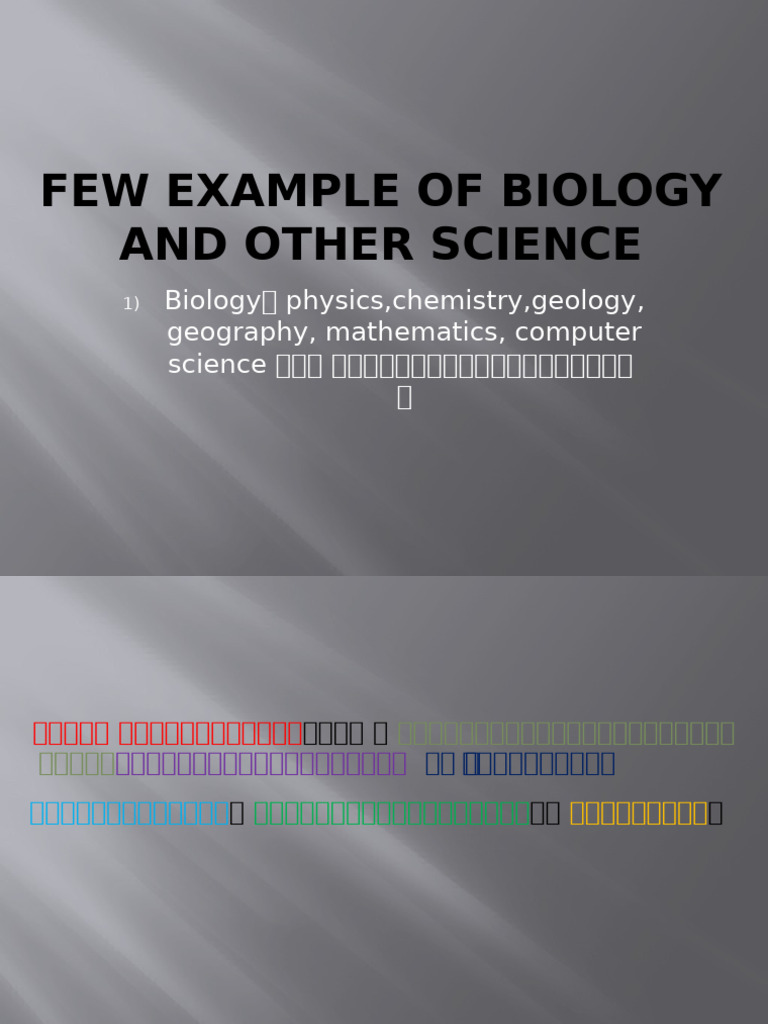 Few Example of Biology | PDF