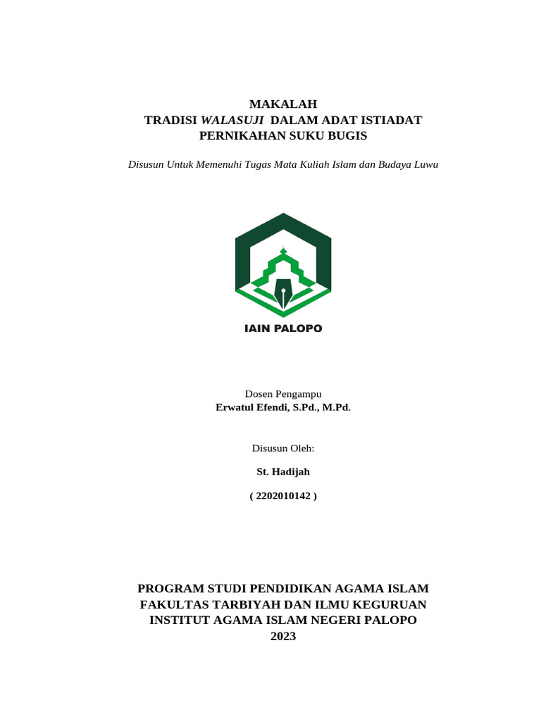 Tradisi Walasuji dalam Pernikahan Bugis | PDF