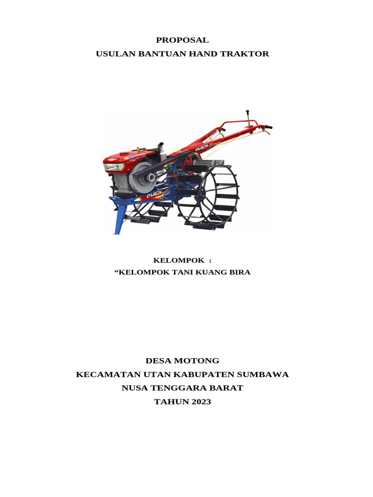 Proposal Bantuan Hand Traktor 2023 | PDF