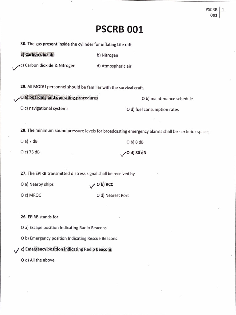 PSCRB - EXIT EXAM QUESTIONS | PDF