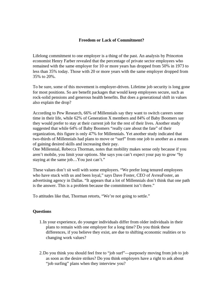 Commitment Value - Class | PDF