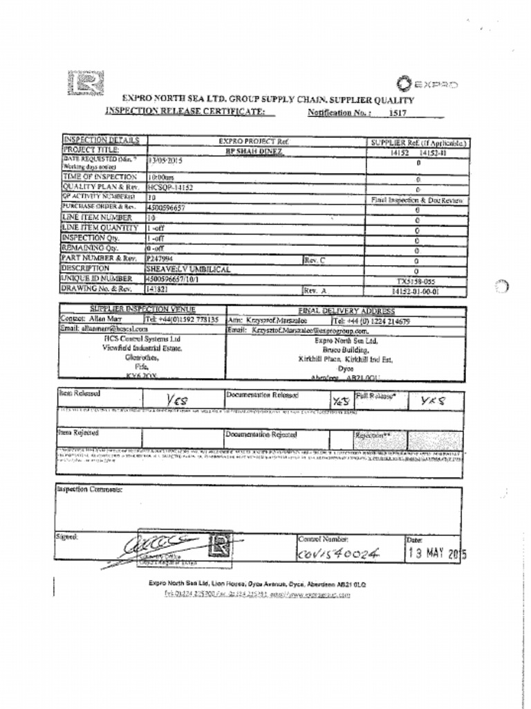 Umbelical Sheave Details Report | PDF